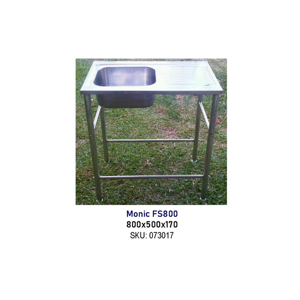 Monic Stainless steel 1-bowl 1 drainer wall-mount sink with frame MON ...